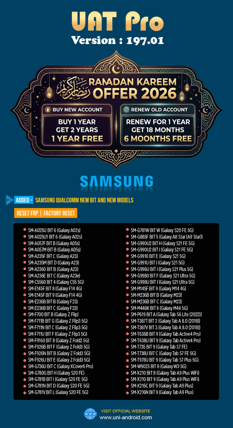 UAT Pro Latest Update 192.01 (October 2025) | Samsung New Bit & Tecno ...